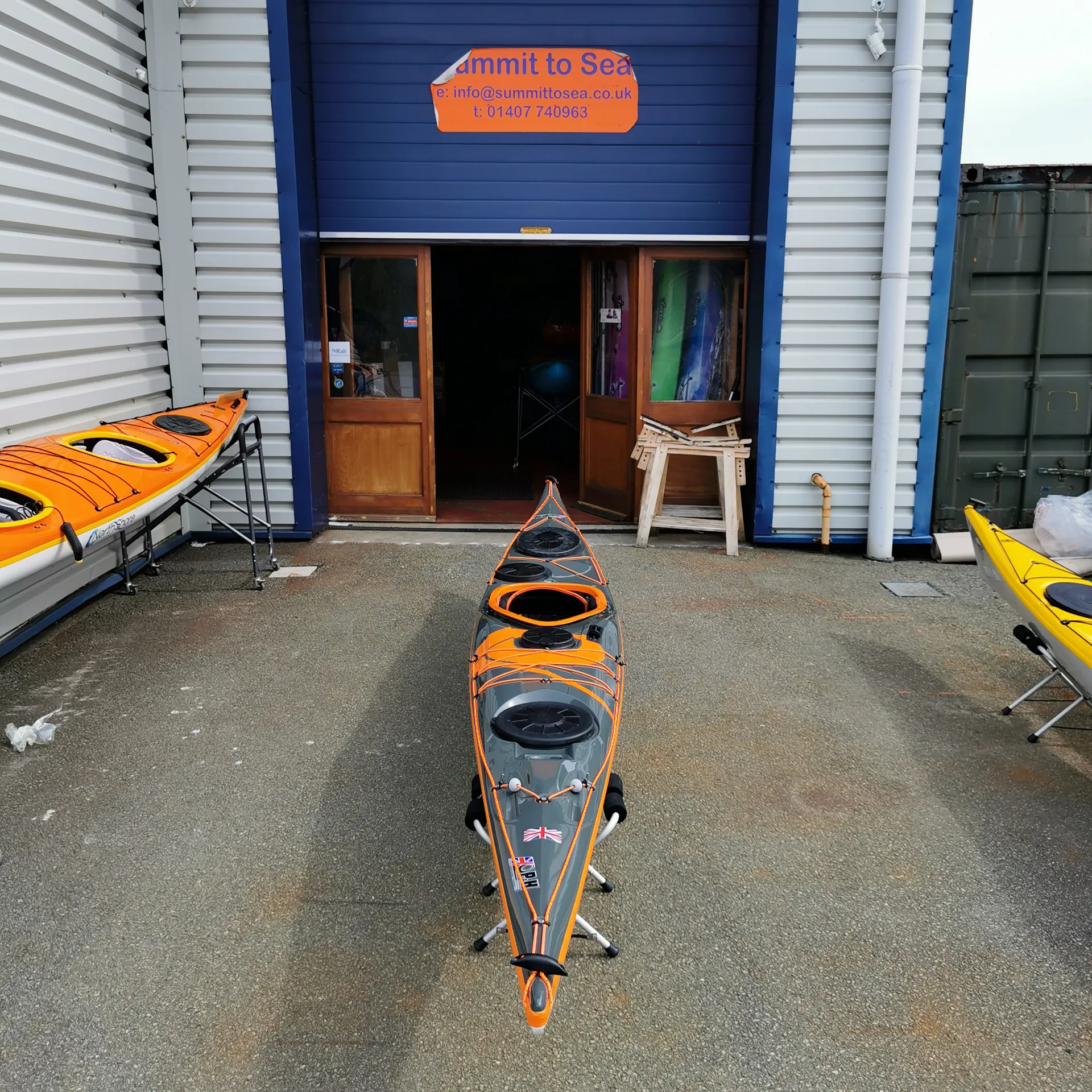 2025 P and H Volan 158 Sea Kayak Kevlar Diolen Grey/Orange/White