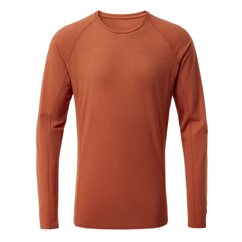 Rab Forge LS Tee - Red Clay Mens Merino Blend Baselayer Long Sleeved